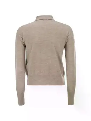 Max Mara Shirt Collar Cropped Wool Cardigan - Neutrals
