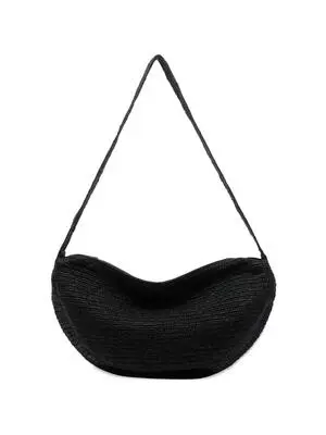 IBELIV Clip Raffia Shoulder Bag - Black
