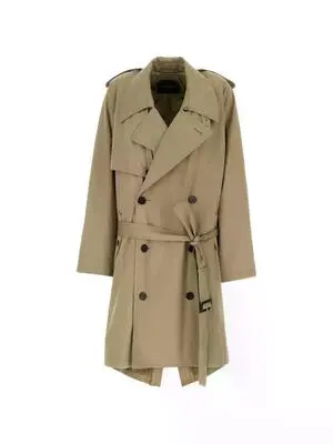 Balenciaga Gabardine Trench Coat - Neutrals