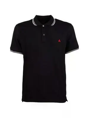 Peuterey Striped Trim Polo Shirt - Black