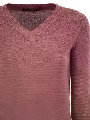 Max Mara V-neck Cotton Sweater - Pink