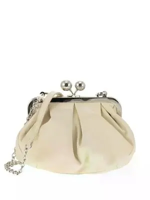 Max Mara Chain Leather Clutch Bag - Neutrals
