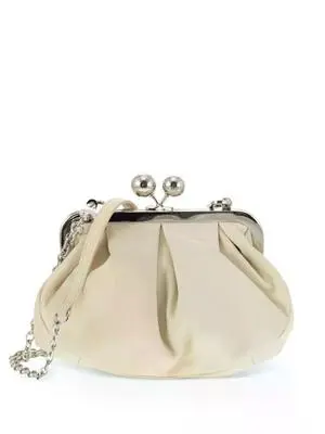 Max Mara Chain Leather Clutch Bag - Neutrals