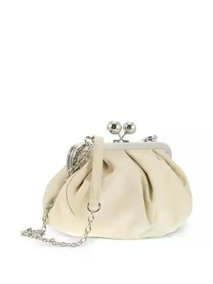 Max Mara Chain Leather Clutch - Neutrals