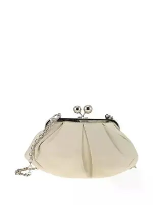 Max Mara Prati Pleated Chain-strap Clutch Bag - Neutrals
