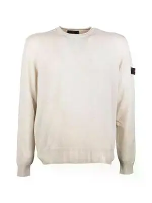 Peuterey Patch Knitted Jumper - White