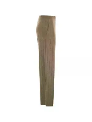 Max Mara Ribbed Wide-leg Jardin Track Pants