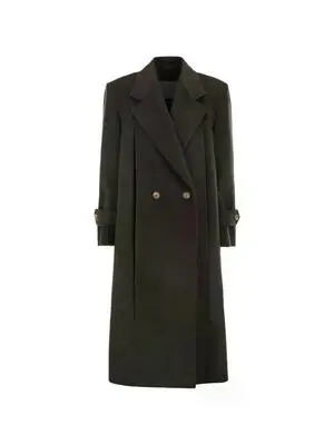 Max Mara Lapel Wool Coat - Green