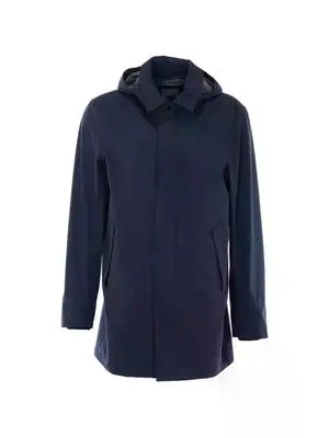 Herno Removable Hood Raincoat - Blue