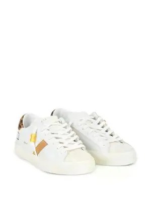 D.a.t.e. Leopard Panel Sneakers - White
