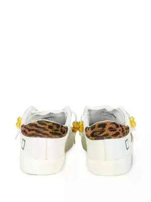 D.a.t.e. Leopard Panel Sneakers - White