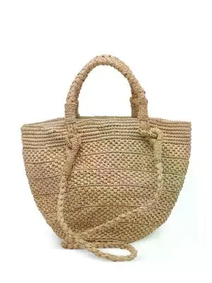 IBELIV Raffia Tote Bag - Black