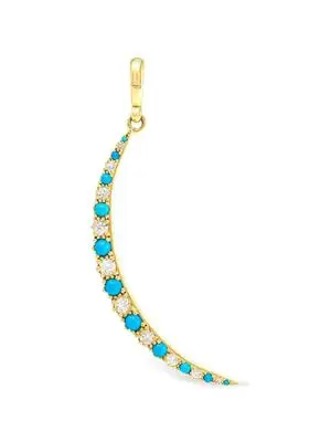 JENNA BLAKE Turquoise And Diamond Pendant - Gold