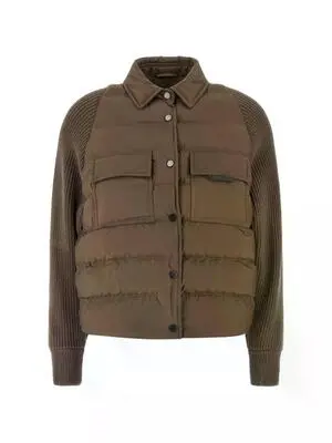 Brunello Cucinelli Ribbed-sleeve Quilted Jacket - Brown
