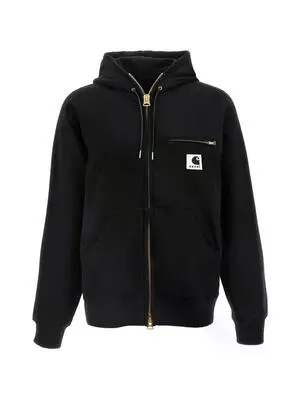 Sacai X Carhartt Wip Logo-patch Zip-up Hoodie - Black