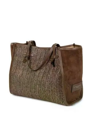 GIANNI CHIARINI Marcella Woven-panel Tote Bag