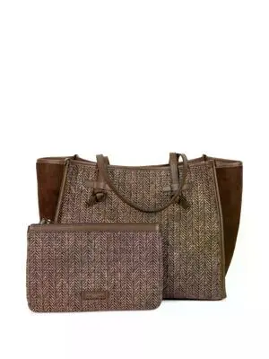 GIANNI CHIARINI Marcella Woven-panel Tote Bag