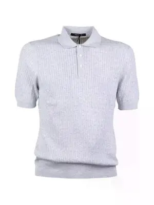 Tagliatore Ribbed Polo Shirt - Grey