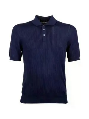 Tagliatore Ribbed Polo Shirt - Blue
