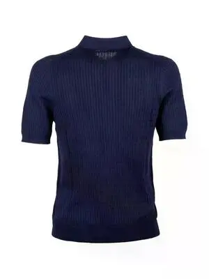 Tagliatore Ribbed Polo Shirt - Blue