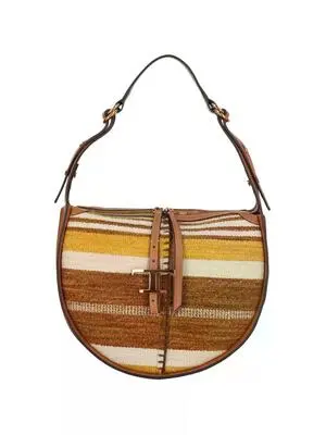 TOD'S Striped Logo Shoulder Bag - Neutrals