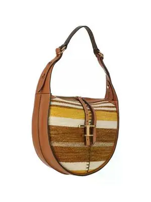 TOD'S Striped Logo Shoulder Bag