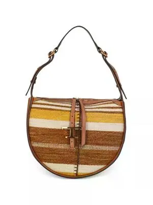 TOD'S Striped Logo Shoulder Bag - Neutrals