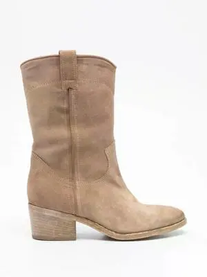 CURIOSITÈ Leather Cowboy Boots - Neutrals