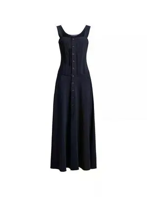 Ralph Lauren Sophee Button A-line Dress - Blue