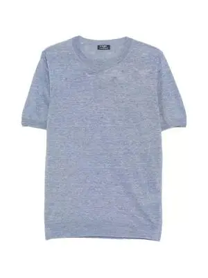 BARBA NAPOLI Linen T-shirt - Blue