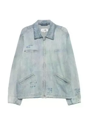 MAISON MARGIELA Numbers-motif Denim Jacket - Blue