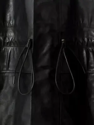 Burberry Fringed-trim Leather Parka