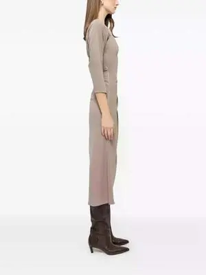 NISSA Pleated Midi Dress - Grey