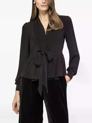 NISSA Ruffled Blouse - Black