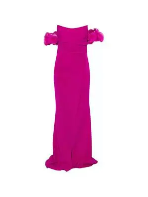 MARFIL BARCELONA Ruffled Strapless Maxi Dress - Purple