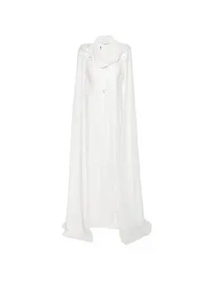 THE COUTURE CLUB Embellished Cape Gown - White