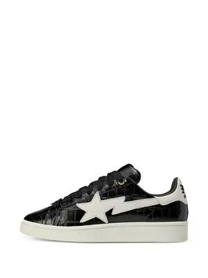 Adidas Star Appliqué Reptile-effect Sneakers - Black