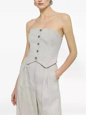 NISSA Embellished Wide-leg Palazzo Pants
