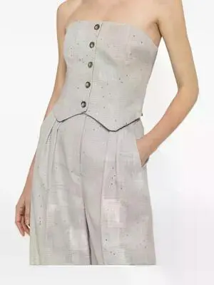 NISSA Embellished Wide-leg Palazzo Pants