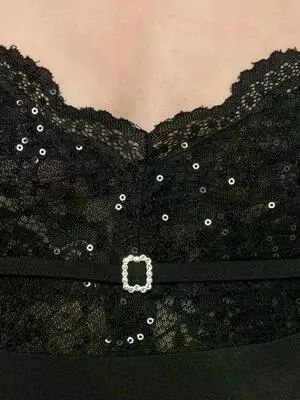 NISSA Lace Sequin Midi Dress