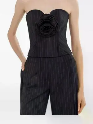 NISSA High-rise Pinstripe Trousers - Blue