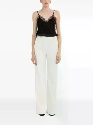 NISSA Lace Panel Blouse - Black