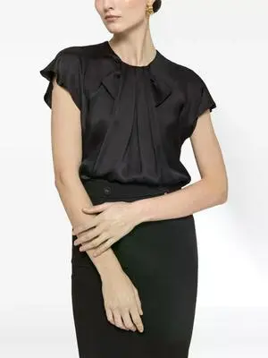 NISSA Pleat Detail Top - Black