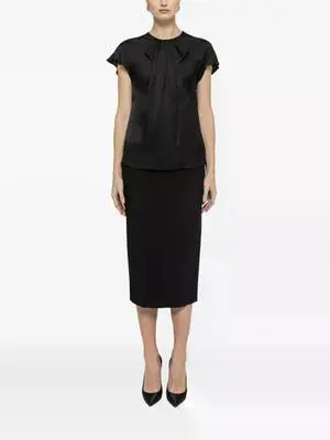 NISSA Pleat Detail Top - Black