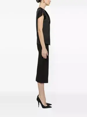 NISSA Pleat Detail Top - Black
