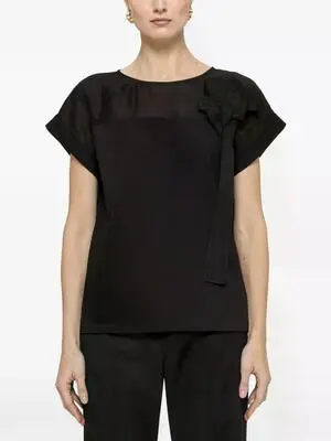 NISSA Bow Detail Blouse - Black