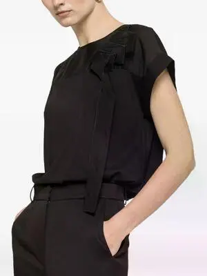 NISSA Bow Detail Blouse - Black