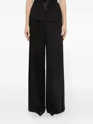 NISSA High-rise Wide-leg Trousers - Black