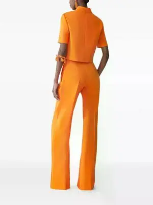 Carolina Herrera Short-sleeve Mock Neck Top - Orange
