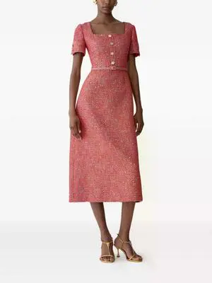 Carolina Herrera Lurex Tweed A-line Midi Dress
